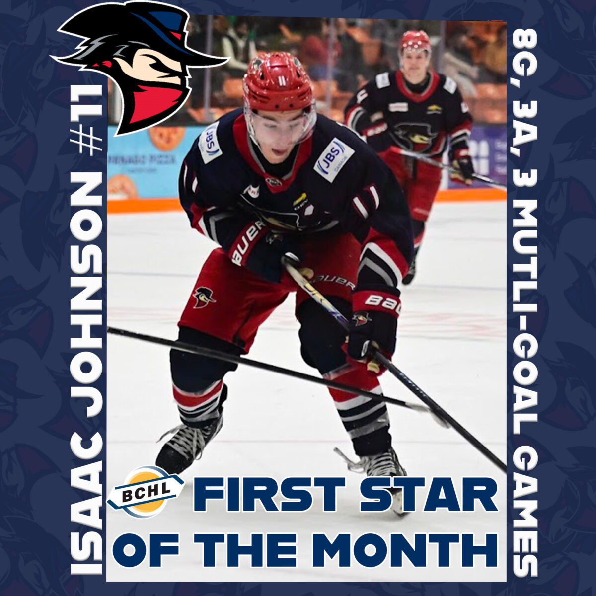 Isaac Johnson Named BCHL First Star of the Month | Brooks Bandits